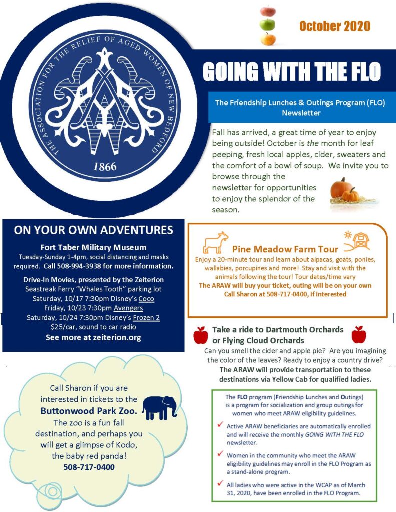 Friendship Lunches & Outings (FLO) Program – Association for the Relief ...